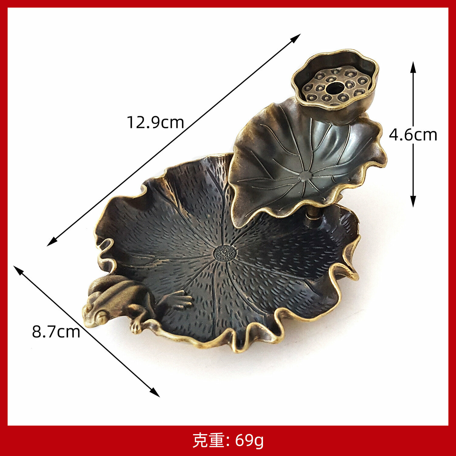 Оптовая продажа ароматических курильниц из сплава, курильница с обратным потоком в форме лотосового листа, ароматическая курильница с лотосовым прудом, курильница с обратным потоком в форме лягушки, украшение для ароматических курильниц