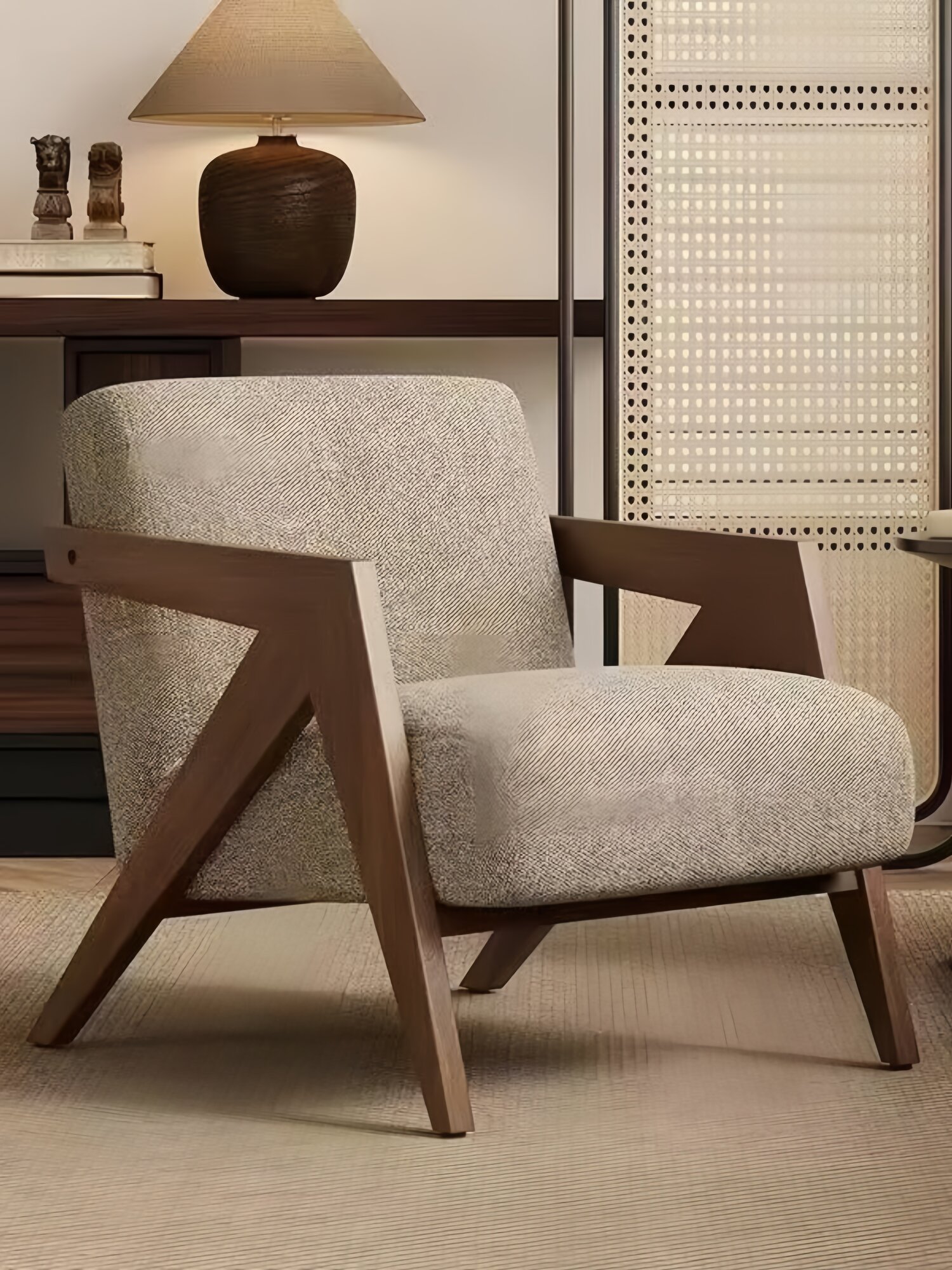 Одноместный диван-кресло, Резиновое дерево， 1 шт, 63х83х77 см