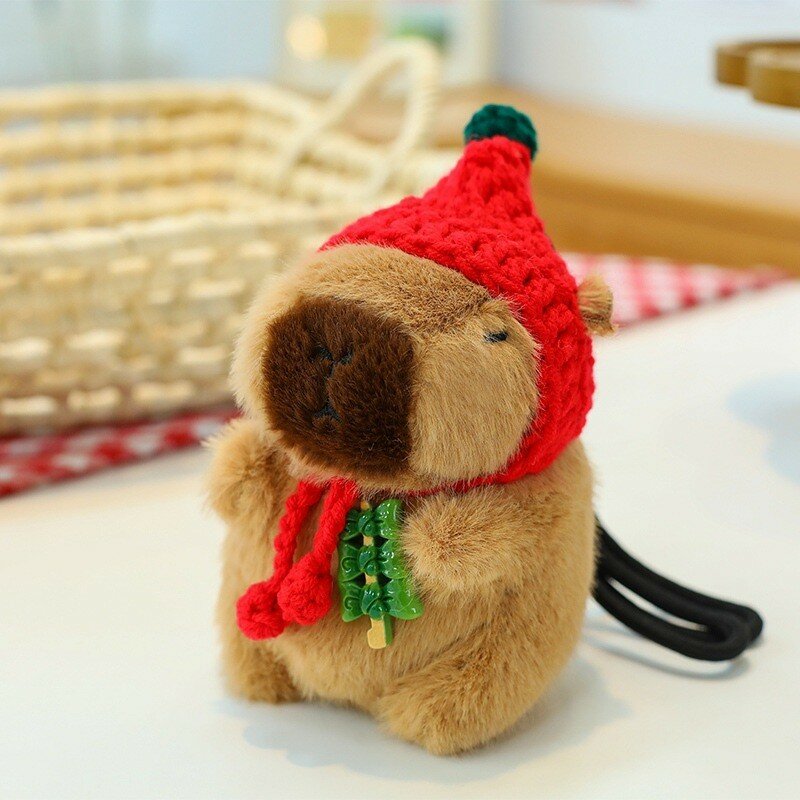Плюшевая игрушка капибара, вязаная кукла, цветной веревочный брелок, плюшевая игрушка капибара, капибара на подвеске