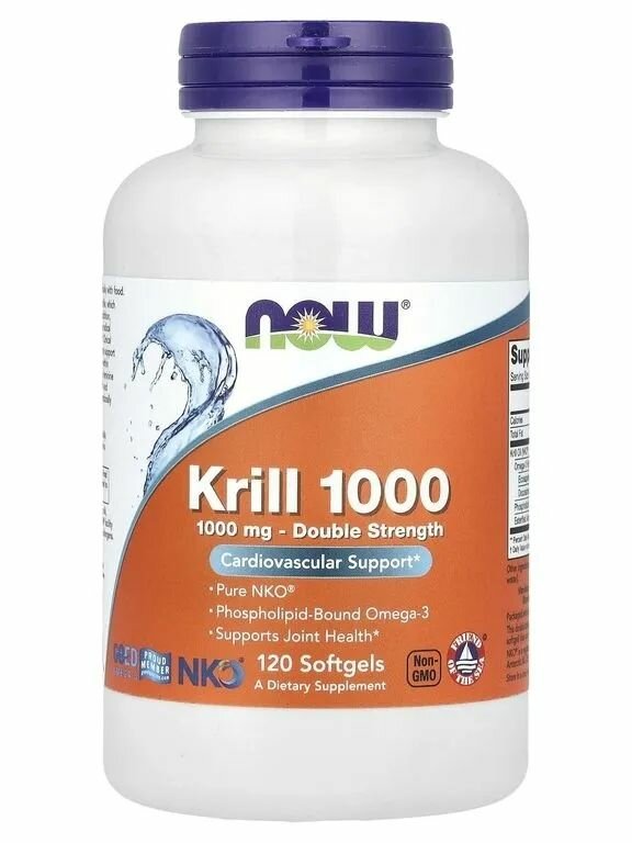 NOW Foods, Криль 1000, 120 капсул