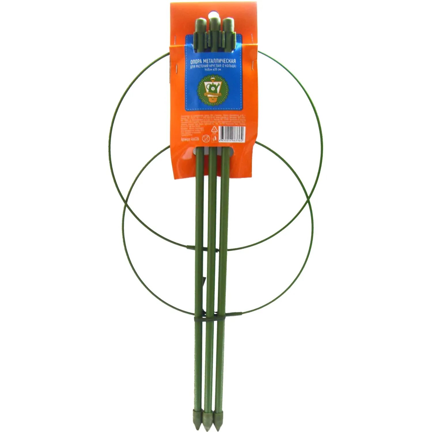 Опора для растений Круглая (2 кольца) металл d20xh40см 466336