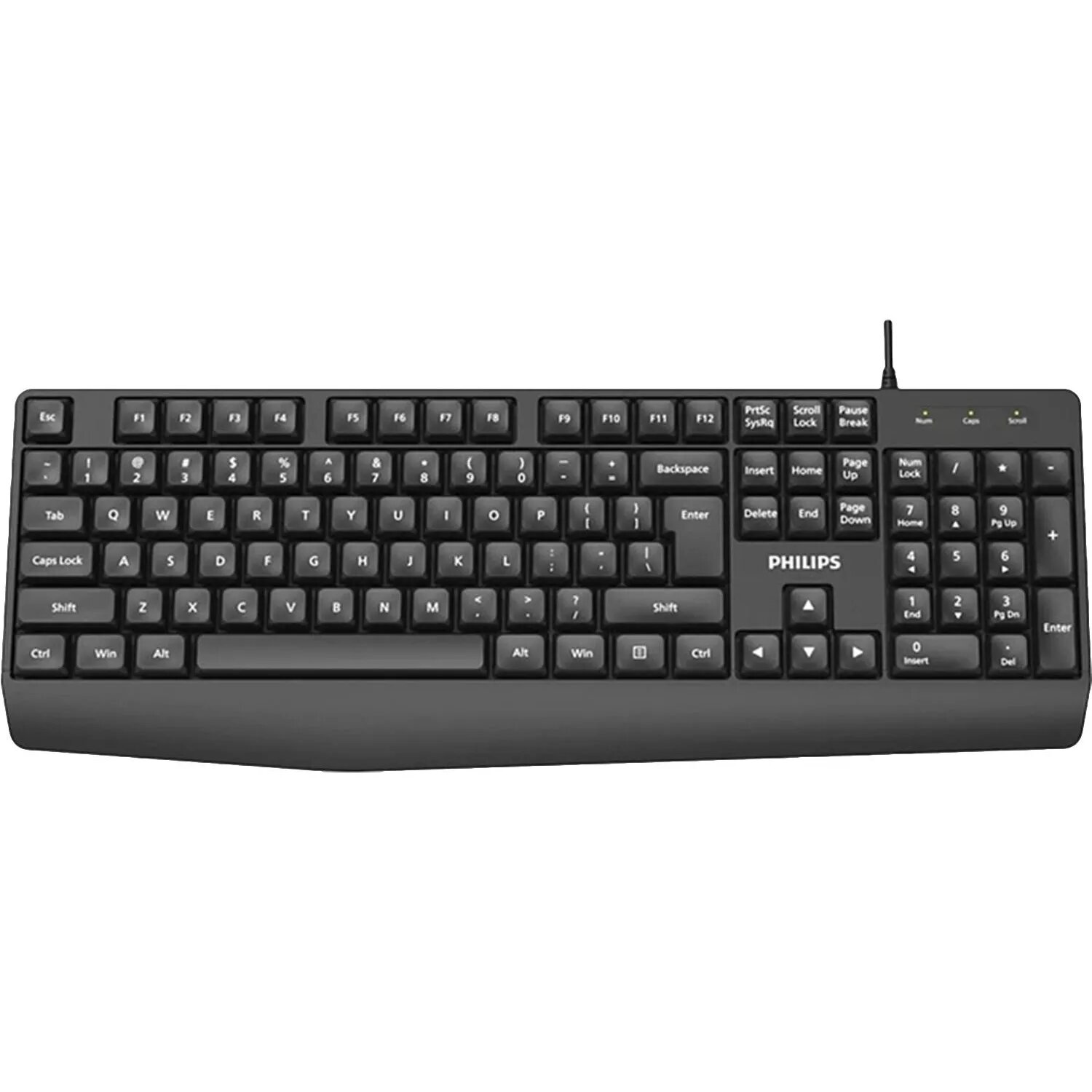 Клавиатура Philips (SPК6237B/60)проводн. USB 2.0 104кл, высокие кн, черный
