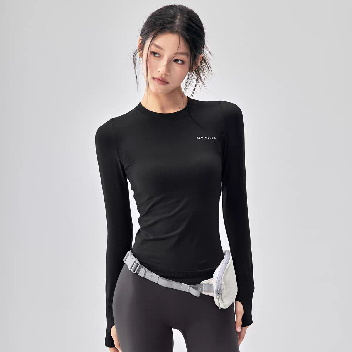 Женская йога одежда, новый топ для пилатеса, облегающий, с длинным рукавом, для бега и фитнеса