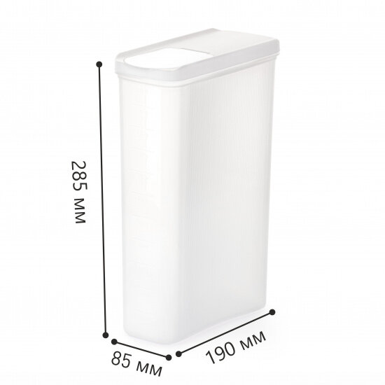Емкость для сыпучих продуктов лайн 3Л белый 85*190*285 альтернатива