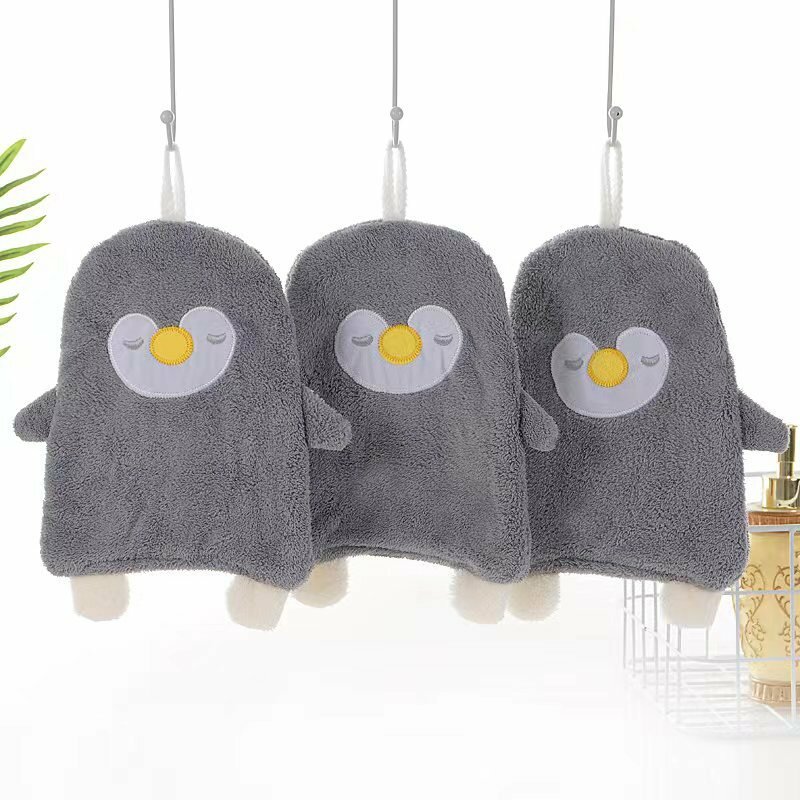 Мультяшное Коралловое флисовое полотенце для рук, подвесное милое ванная комната, кухня, впитывающее полотенце, детское