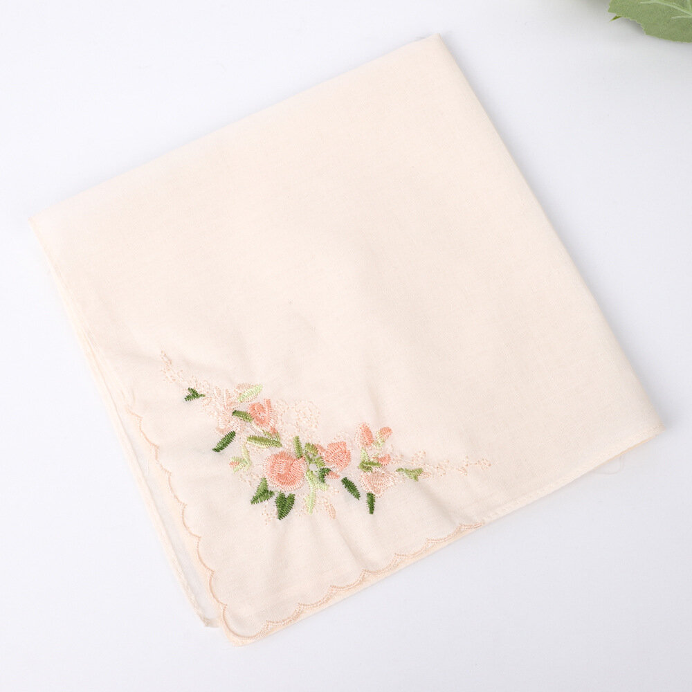 35 см, 60 шт, хлопковый носовой платок с вышивкой, простой женский высококачественный носовой платок из чистого хлопка