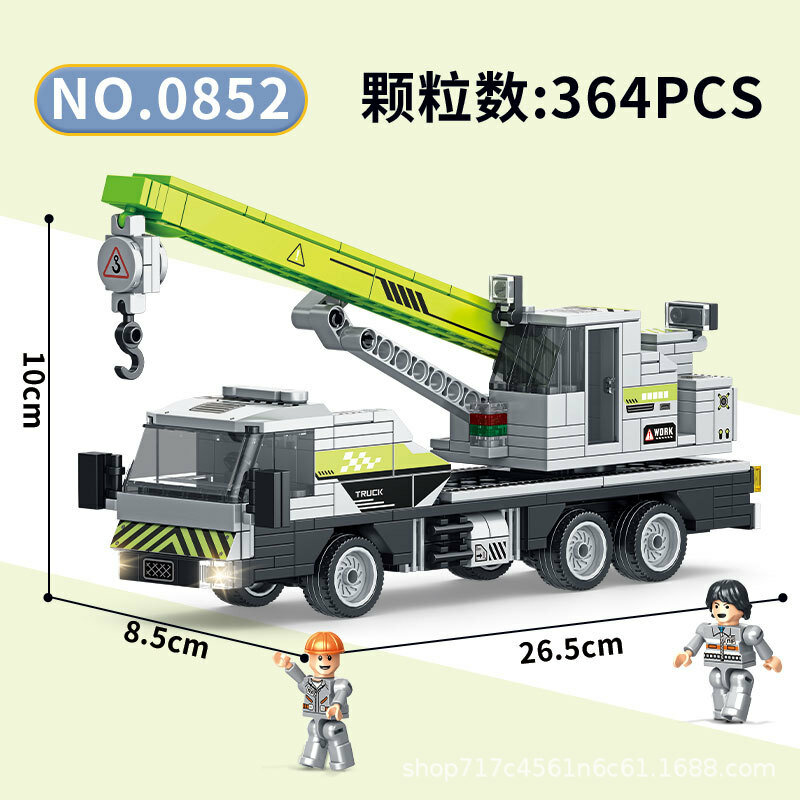Совместимость с лего негабаритный пожарный кран автопробеги детские игрушки 0852-грузоподъемная машина-364 гранулы