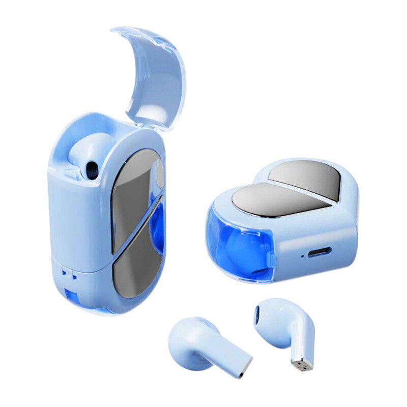 Беспроводные TWS-наушники K520 новинка сердечко синие Bluetooth 5.3