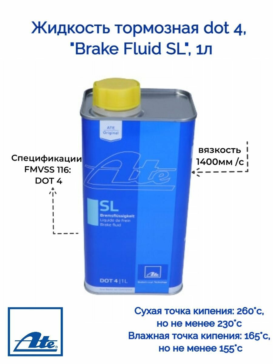 Жидкость тормозная ATE (03.9901-5832.2) , DOT 4, 1 л.