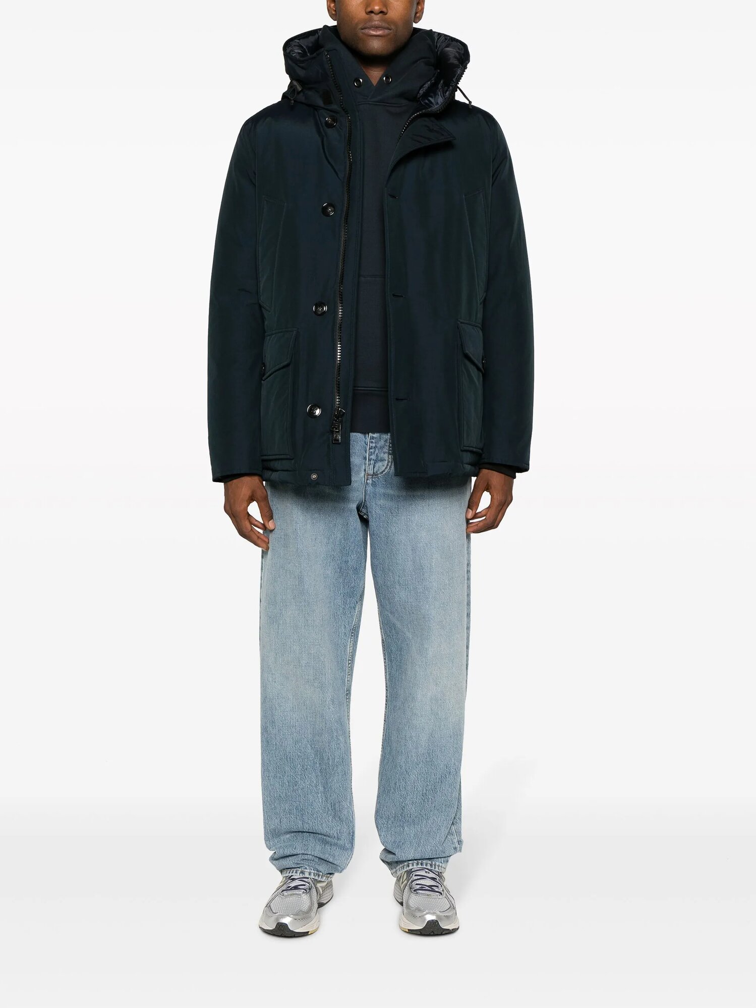 Куртка Woolrich Arctic button-up hooded down jacket, размер 50-52, синий — фото 1