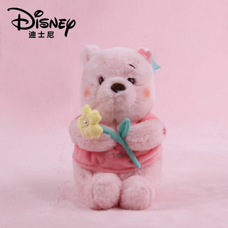 Плюшевая игрушка Дисней Сакура Винни-Пух, розовый пухлый медведь, плюшевая игрушка, кукла Винни-Пух, подарок для исцеления