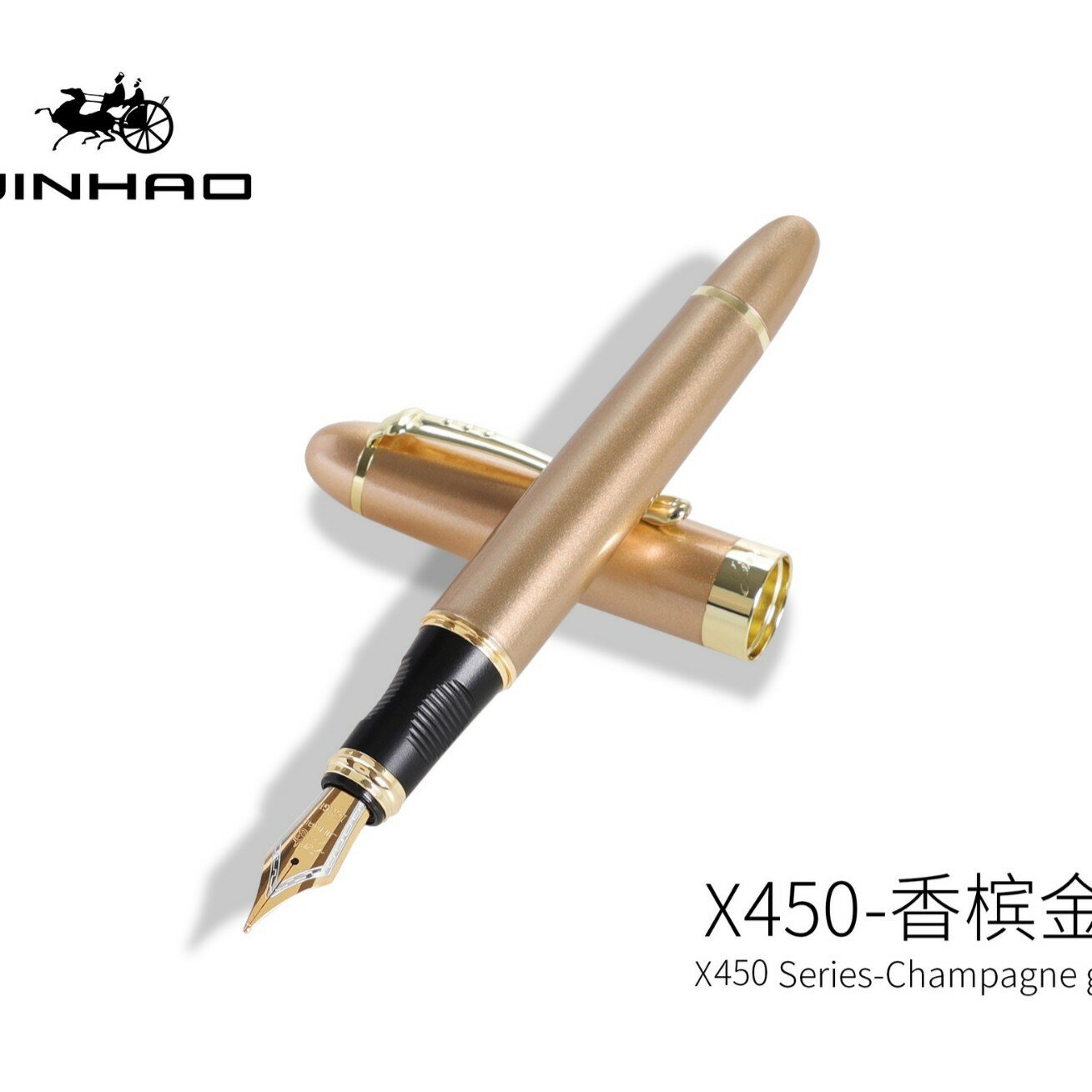 Перьевая ручка Jinhao X450 для студентов, подарок для каллиграфии, металлическая ручка для подписи, совместимая с чернильными картриджами