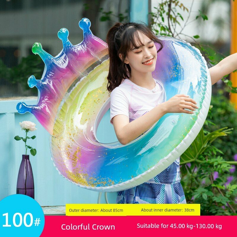 Красочный надувной круг для плавания для взрослых, утолщенный модный надувной спасательный круг для детей 3-6 лет, круг
