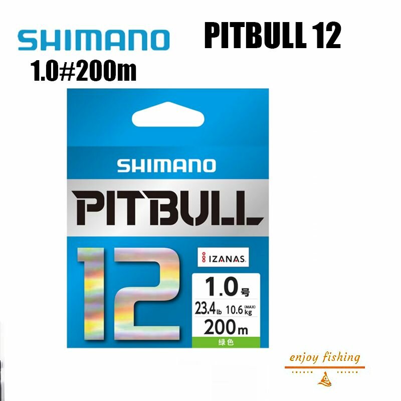 Shimano PITBULL 12 BRAID 1.0#200м зелёный 12 жил PE леска Плетеный шнур