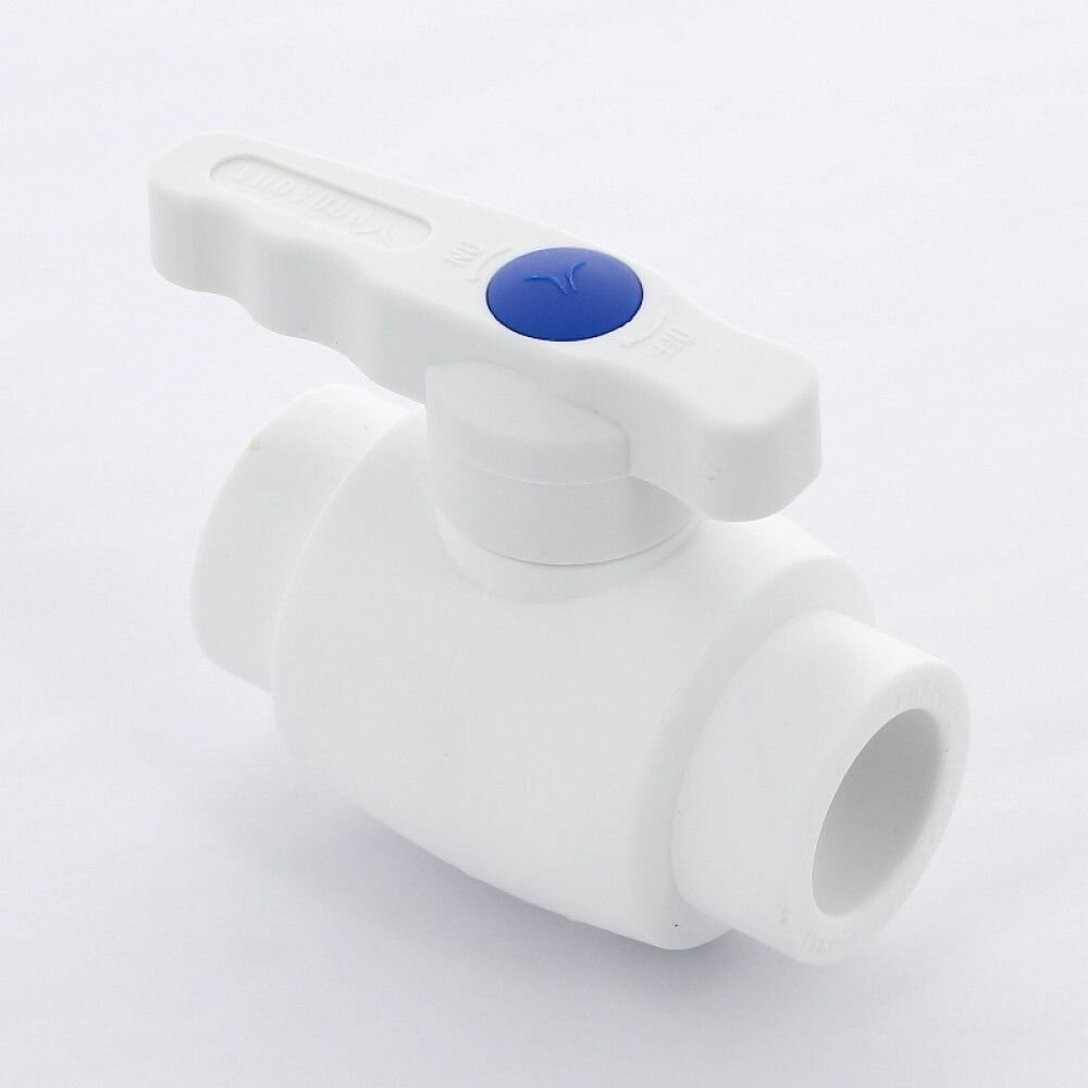 Кран шаровой PRO AQUA 25 мм, полнопроходной, полипропилен PPR, цвет белый