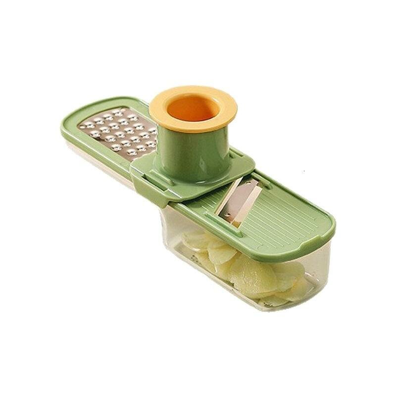 Мандолина для нарезки овощей с контейнером, Зеленый