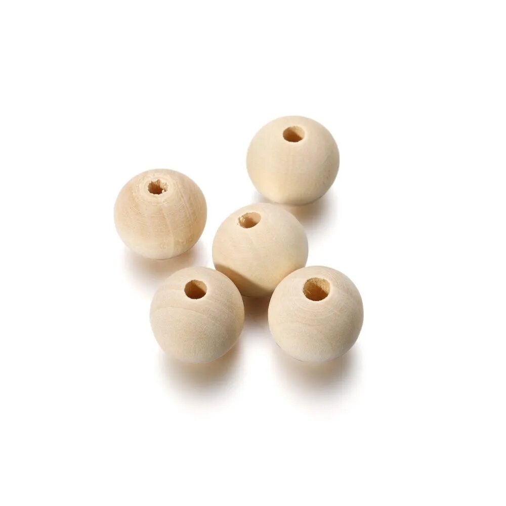Деревянные бусины 20 мм для творчества, рукоделия и изготовления украшений, круглые деревянные заготовки 5 шт