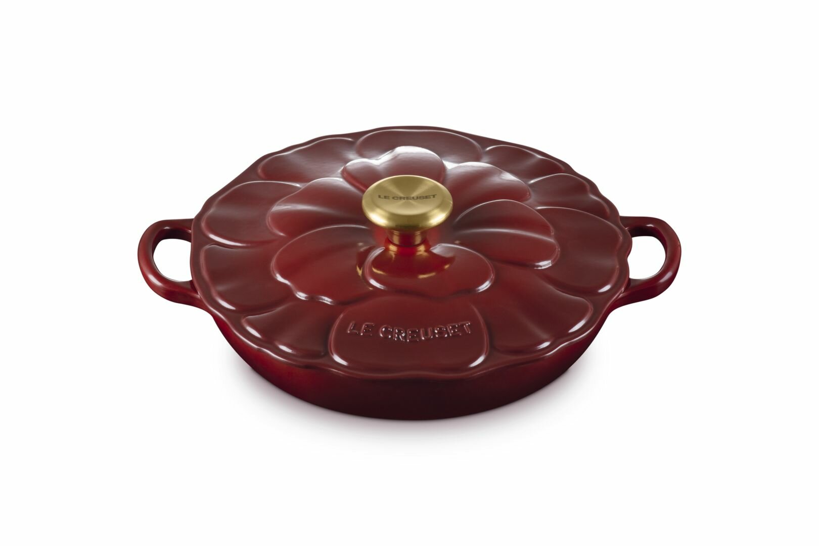 Le Creuset Форма для запекания Cast Iron Petal Shallow Casserole, 26 см - цвет Garnet (бордовый / Garnet)