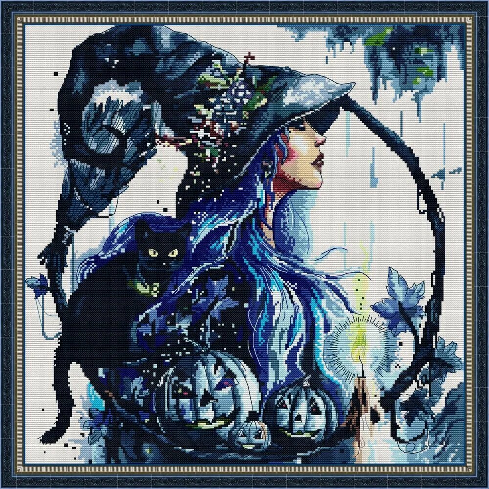 NKFвышивка крестом наборы, Схема на14CT "Волшебная девушка",47*47CM