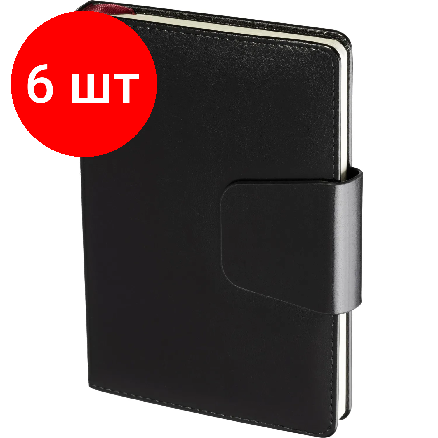 Комплект 6 штук, Ежедневник недатированный A5, Prestige черный, 160 л. 3-352/01