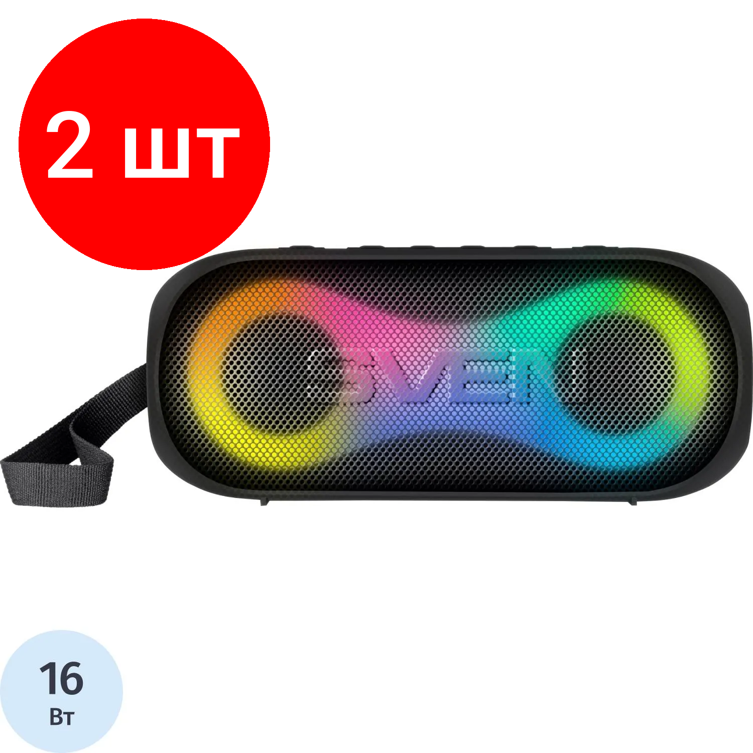Комплект 2 штук, Акустическая система Sven PS-165, 2x8 Вт, IPx6, TWS, Bluetooth, microSD