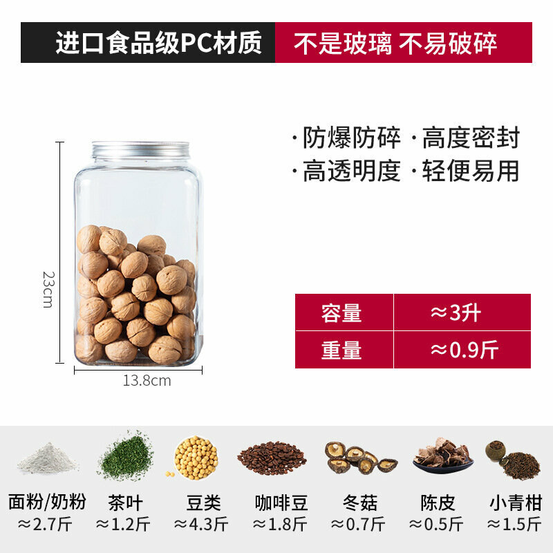 Акриловая герметичная банка, прозрачная, маленькая, упаковка зеленого мандарина, кордицепс, рыбий желоб, сушеные морские продукты, демонстрационная бутылка, банка для хранения сушеной мандариновой корки