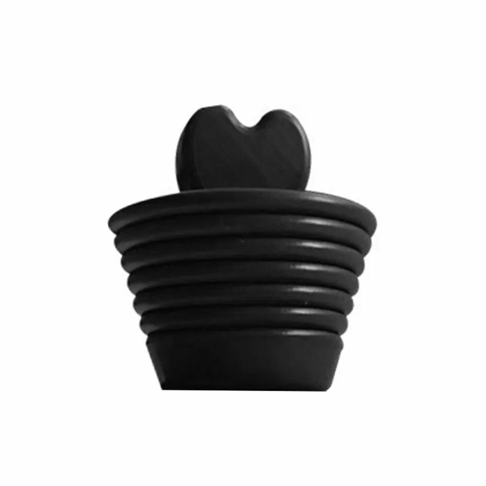 (1шт) Силиконовая пробка для ванны в форме сердца-черная