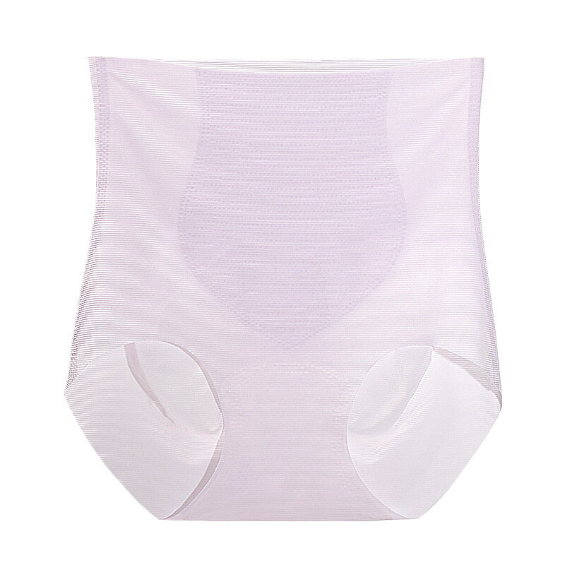 Высокие трусики из ледяного шелка с бесшовным контролем живота для женщин, шелковый протеин, антибактериальные, поднимающие бедра, спортивные, тонкие треугольные трусики для йоги