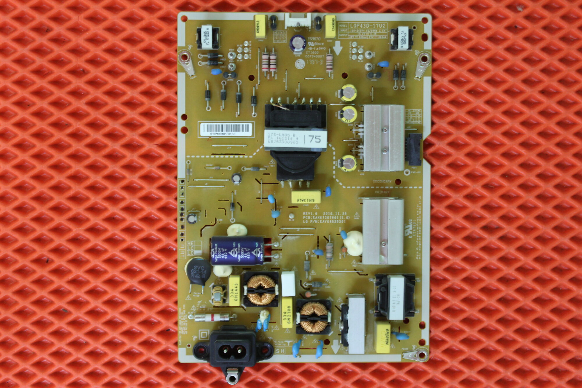 Блок питания (PSU) EAX67267601 (1.6) для телевизора LG 43UJ651V в надёжной упаковке