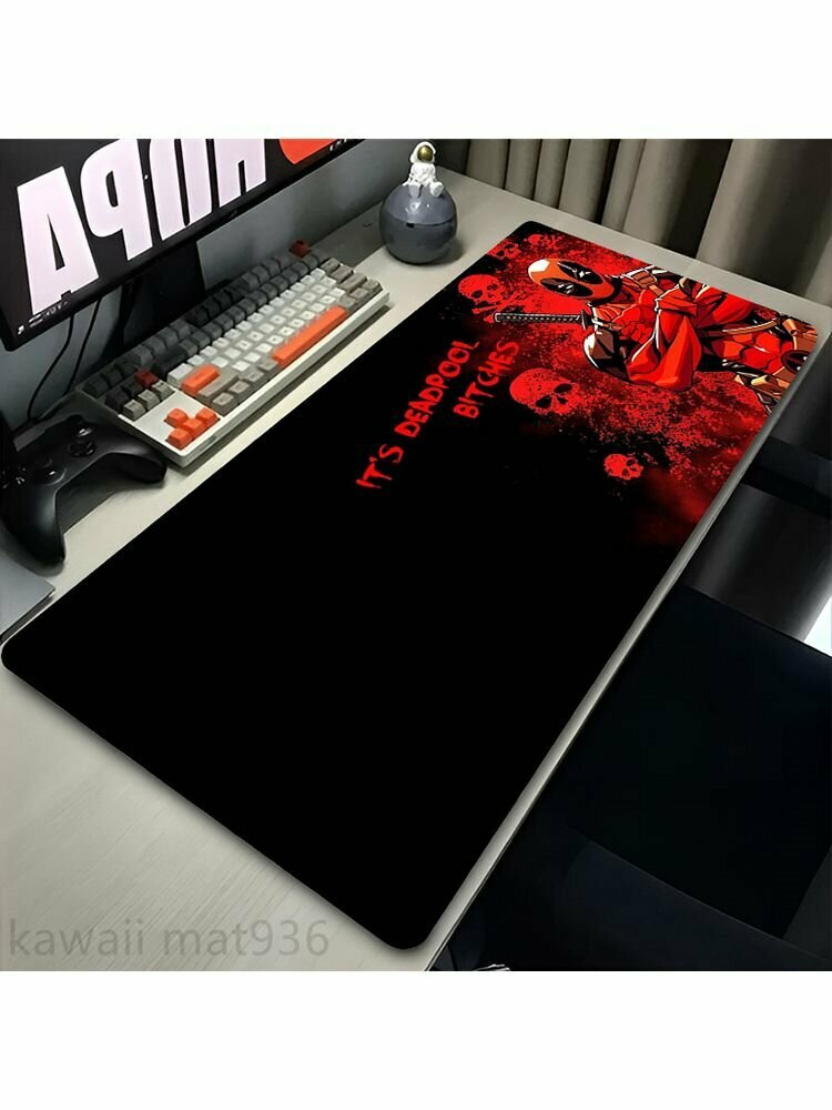 Коврик Deadpool Marvel, противоскользящий, игровой, XXL, нескользящий, 40 x 90 см