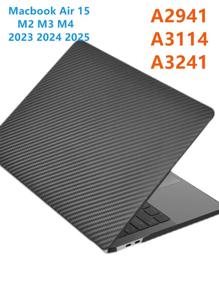 Чехол накладка для Macbook Air 15 2023 2024 2025 M2 M3 M4 текстура углеродного волокна Чехол для макбука air 15