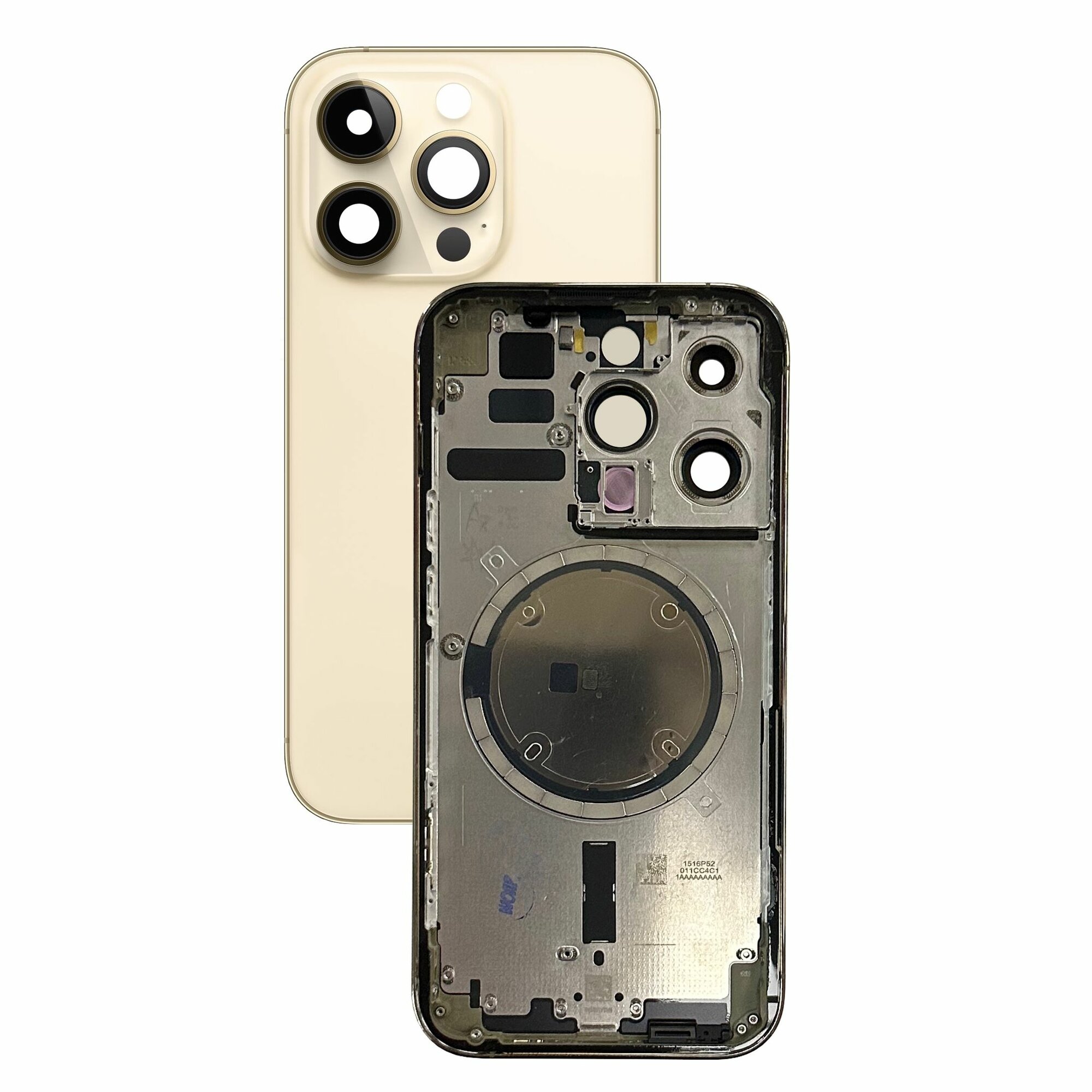 Корпус для iPhone 14 Pro (Gold) (Снятый, новый) Америка (без отверстия под сим-карту)