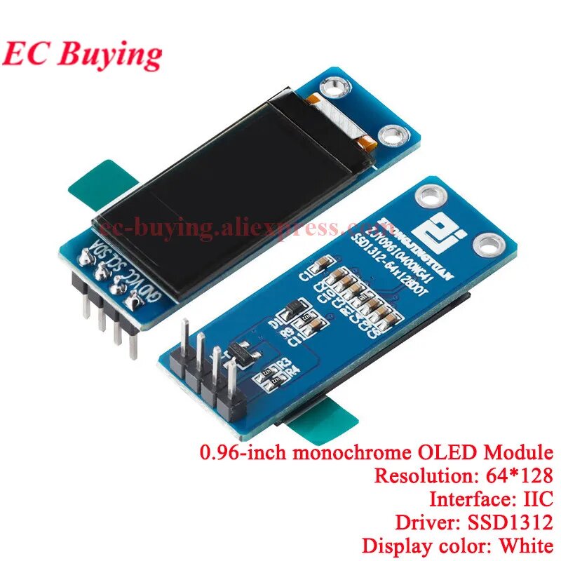OLED модуль 128x64 белый EC Buying SDD1312 Module
