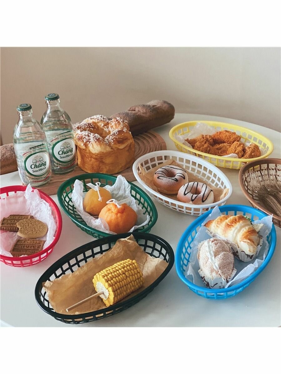 Универсальная овальная пластиковая корзина для хранения хлеба, фруктов и сухофруктов с вентиляционными отверстиями