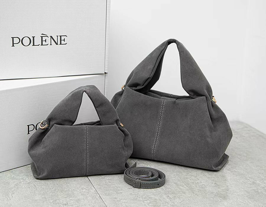 Французская нишевая сумка из замши Polene, из натуральной кожи, одно плечо, кроссбоди, винтажная, универсальная, сумка для обеда, женская сумка