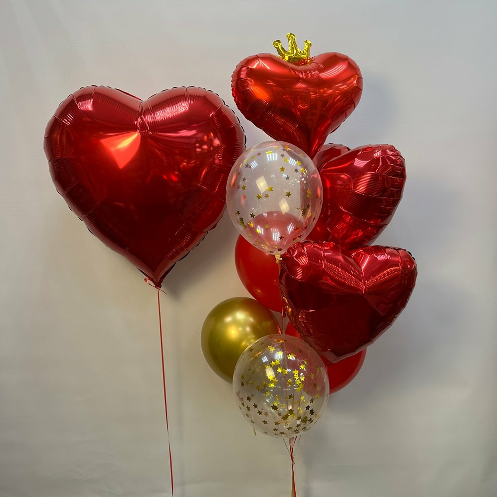Набор шаров с гелием № 785 - Сердце и фонтан( аэродизайн )