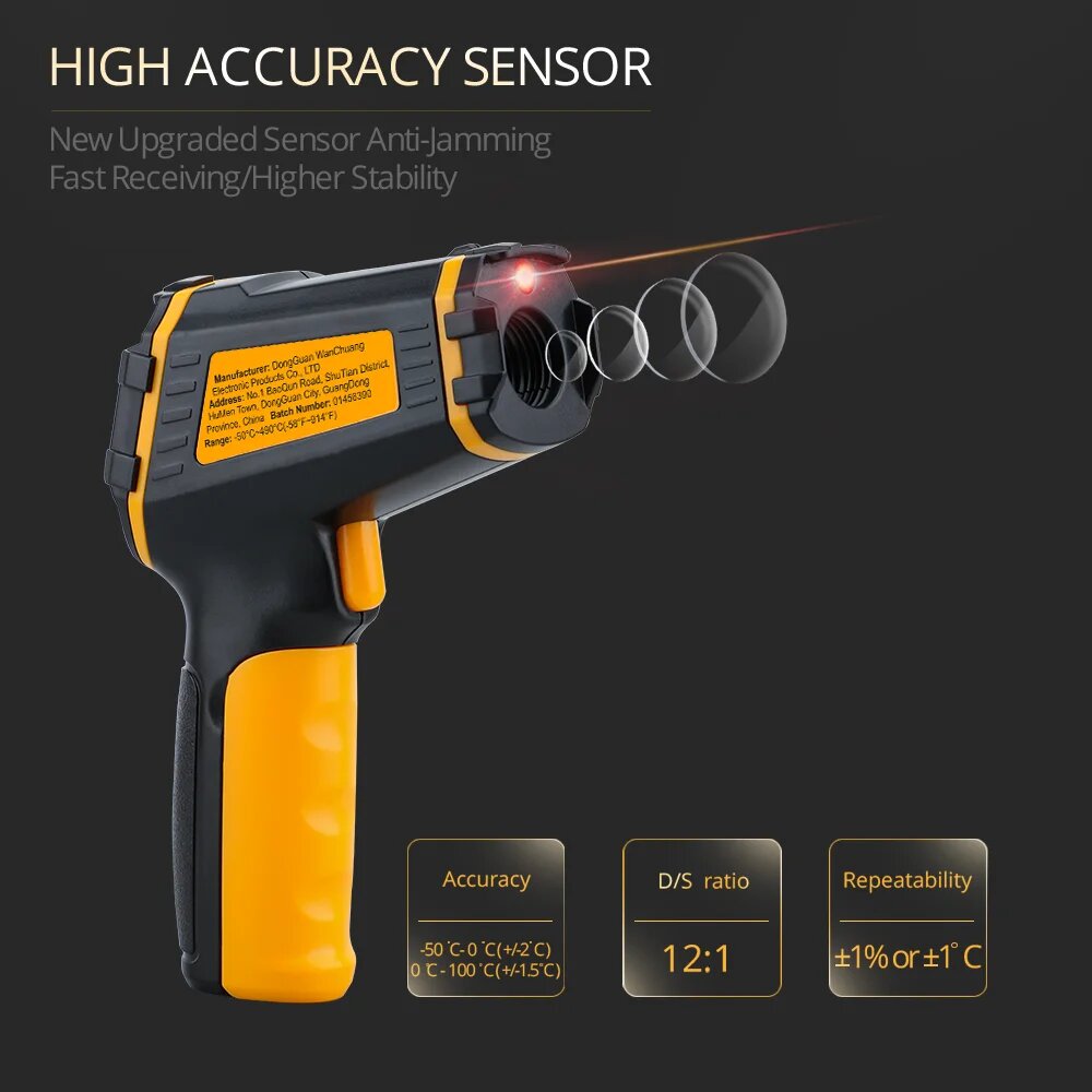 Инфракрасный термометр Smart Sensor ST490+ — фото 1