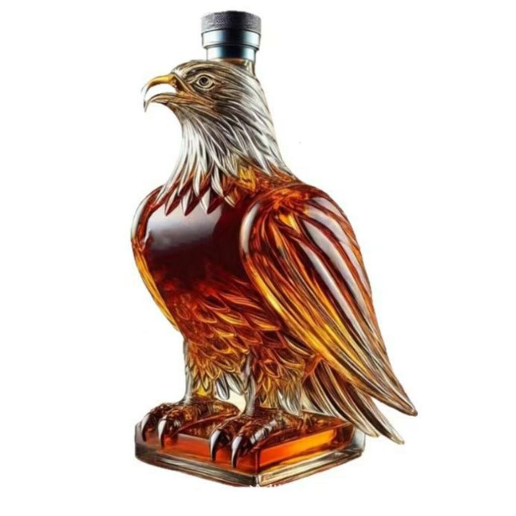 Стеклянная бутылка-графин 300 мл для виски, 300ml - Квадратное дно
