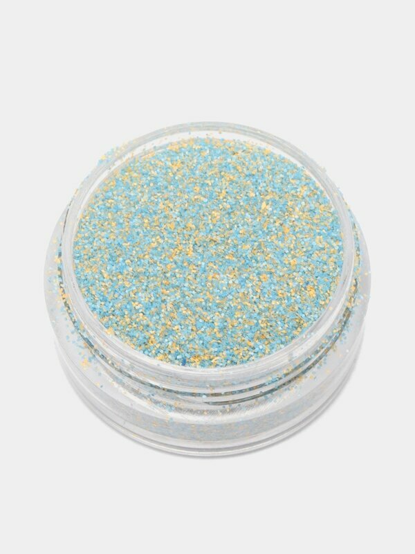 Бархатный песок для маникюра, сине-желтый