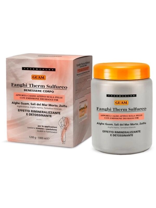 Guam Маска-детокс для тела термоактивная с серой и морскими водорослями, 1200 г.