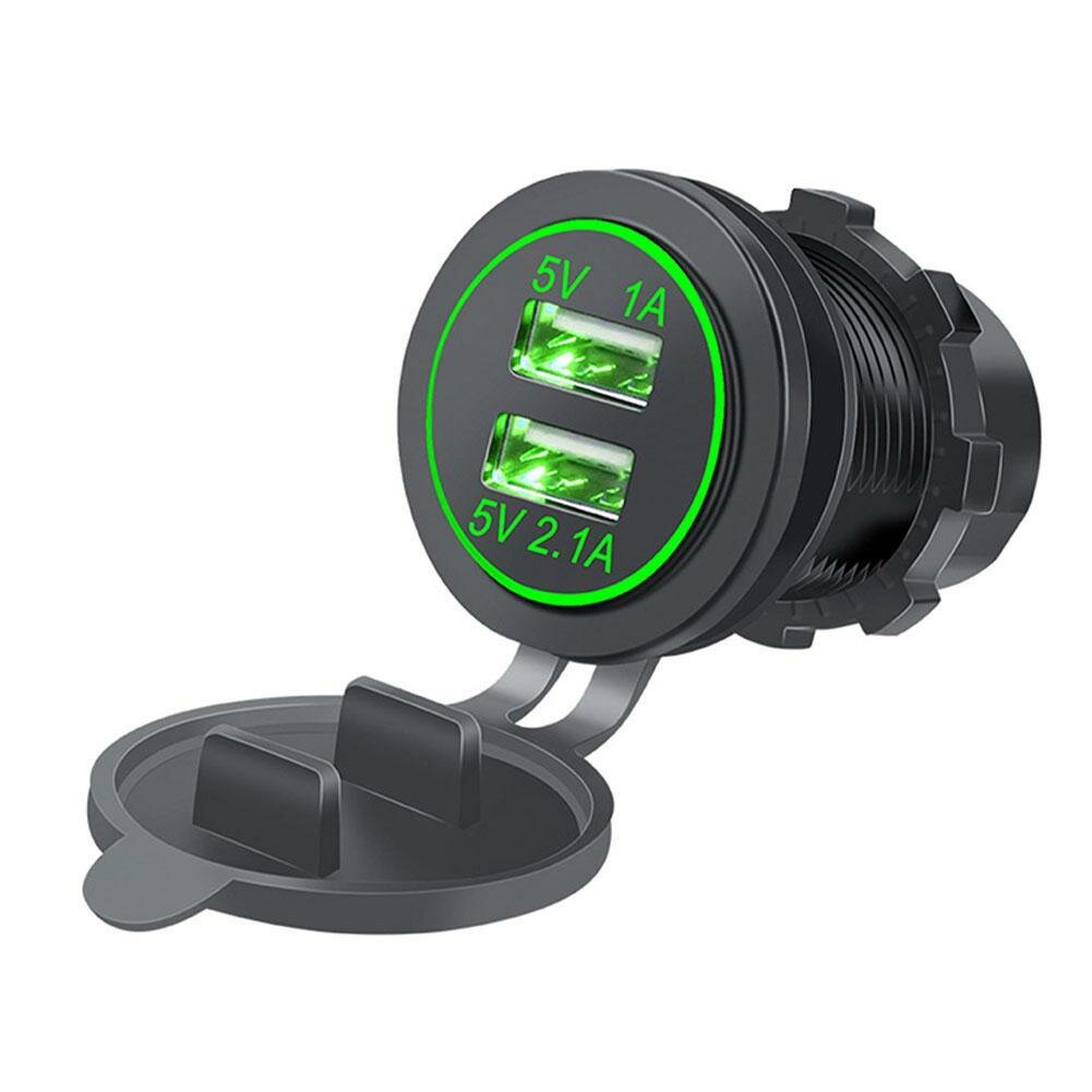 Розетка USB встраиваемая в авто 12V / 24V (DC 5V, 4.2А) 2USB