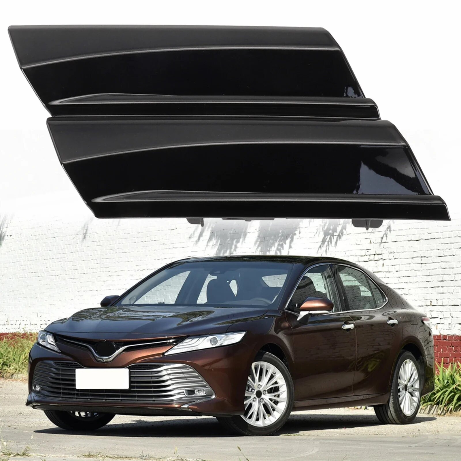 Передний бампер автомобиля, решетка фаркопа, крышка для Toyota для Camry L LE XLE 2018-2020, автомобильный ABS, черный бампер, крышка буксировочного крюка прицепа