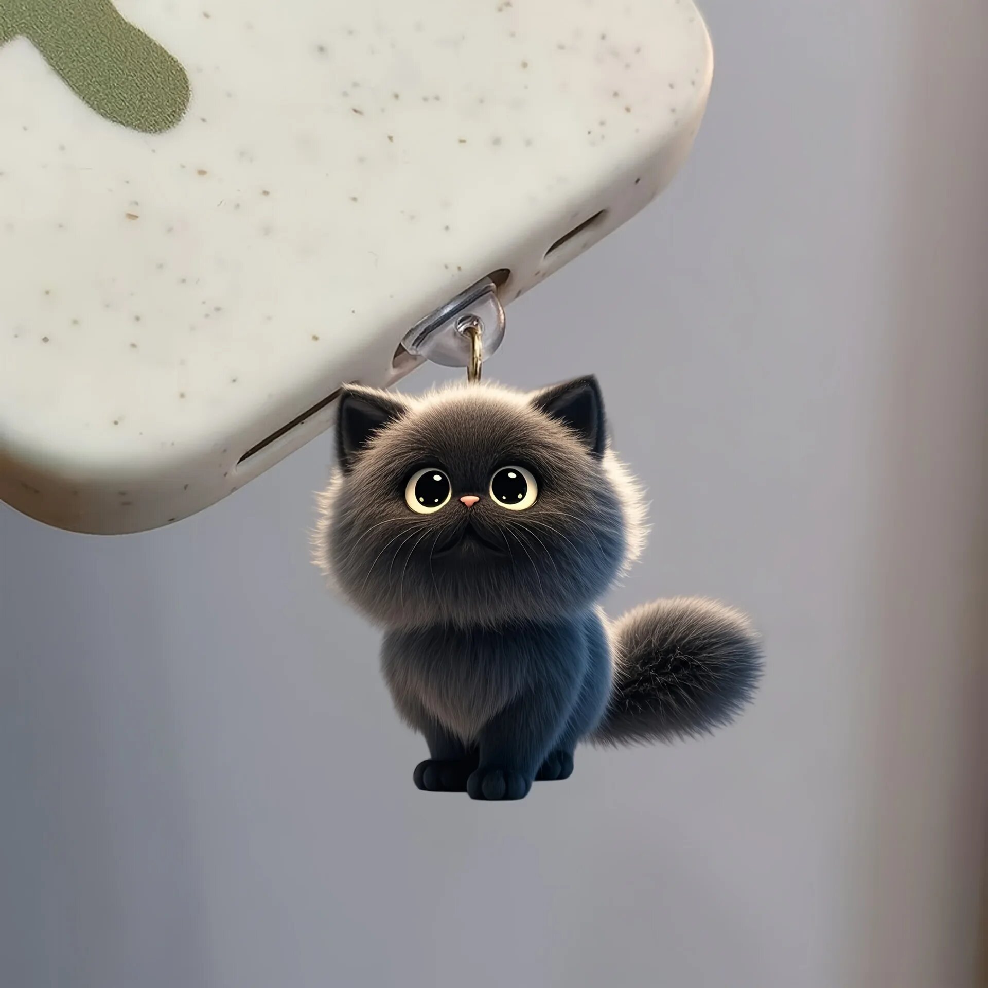 2D плоская акриловая пылезащитная заглушка для телефона с черным котом для Iphone, универсальная защитная заглушка для зарядного порта Type-C, подвеска с защитой от пыли