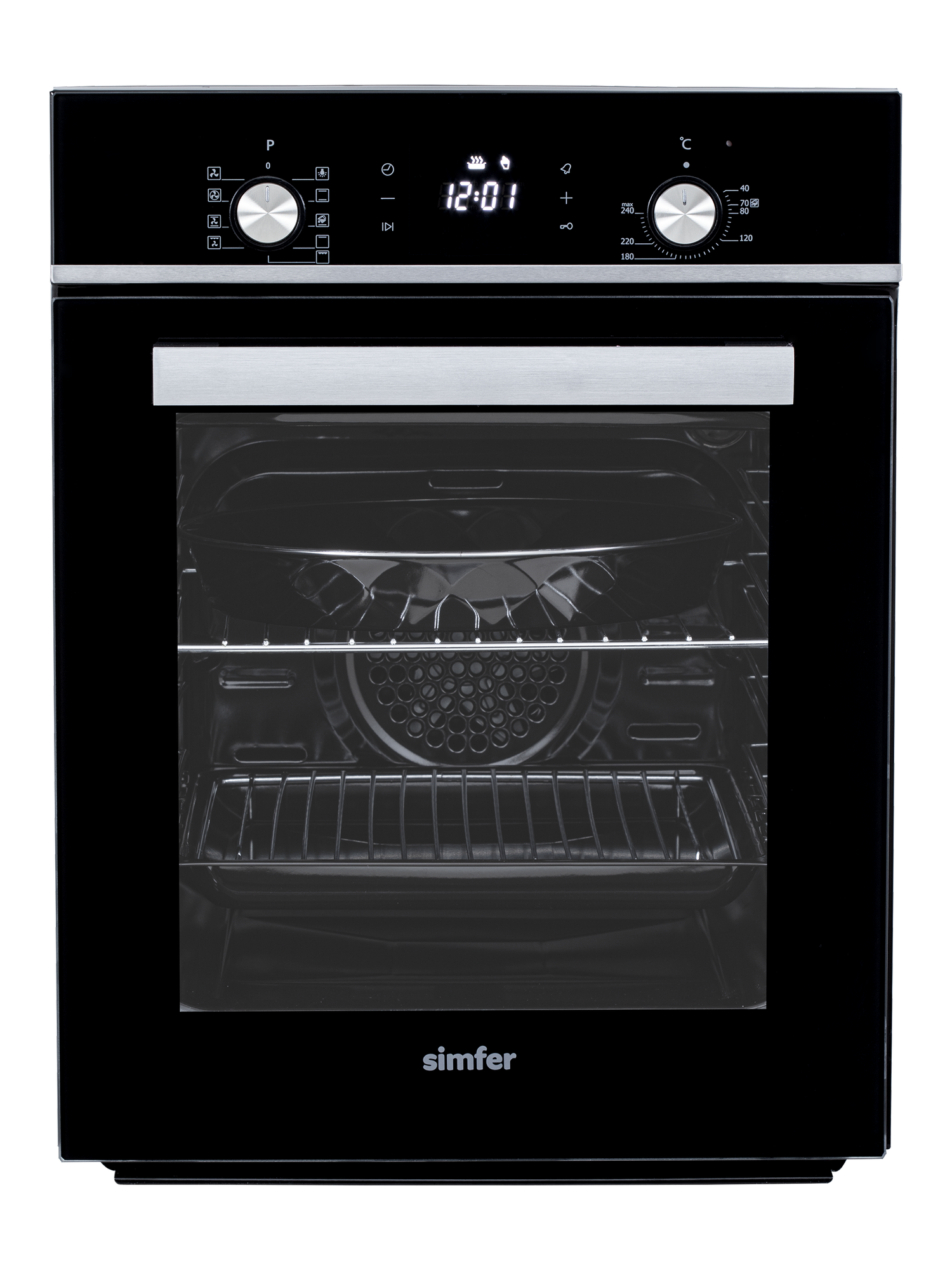 Духовой шкаф электрический встраиваемый Simfer 45см, 9 режимов, гриль, 3D конвекция, Push Pull, 3 стекла, 5 ЛЕТ гарантия