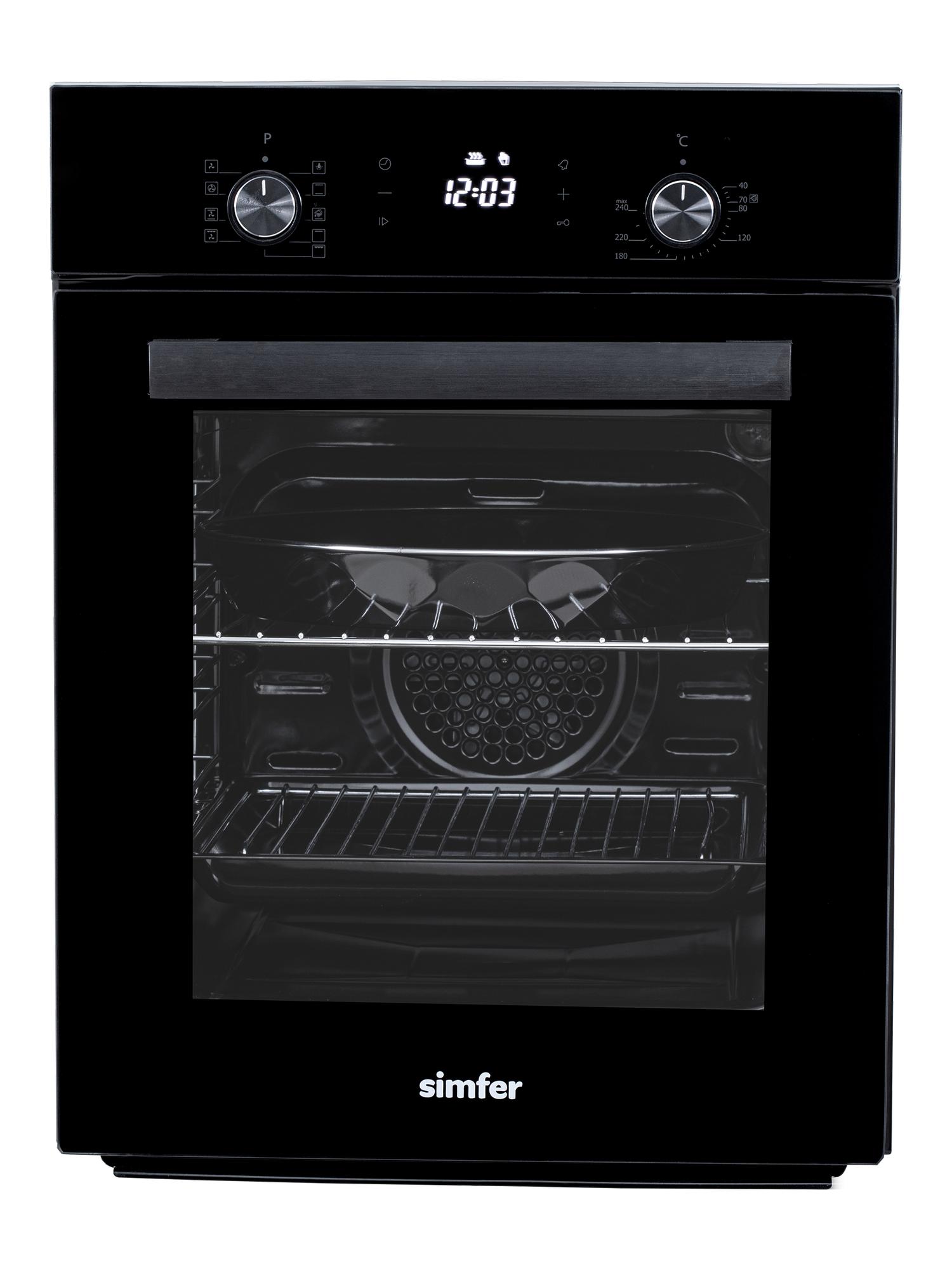 Духовой шкаф электрический встраиваемый Simfer 45см, 9 режимов, гриль, 3D конвекция, 3 стекла, Push Pull, 5 ЛЕТ гарантия