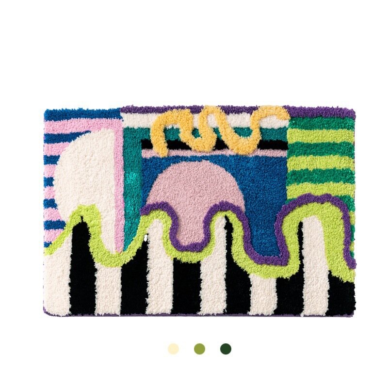 Ins ветер флокированные коврики Дверной двери ванной комнаты утолщение воды в коврик двери для домашнего туалета