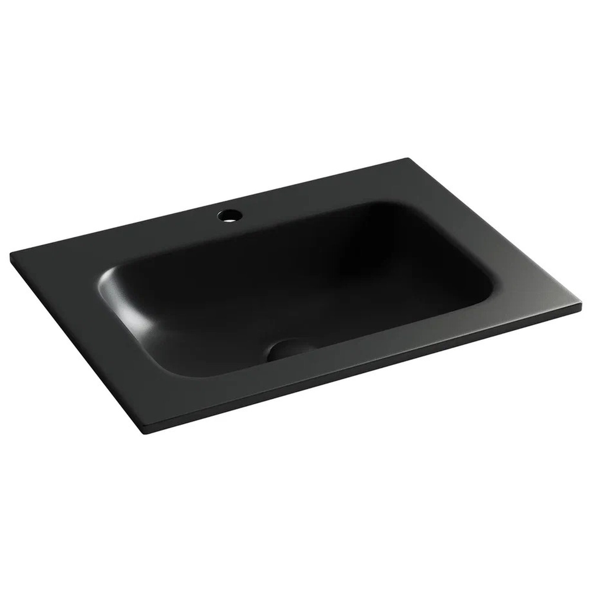 Раковина накладная Ceramicanova Grace CN7011MB, с отверстием под смеситель, 610x457x137мм, цвет черный матовый
