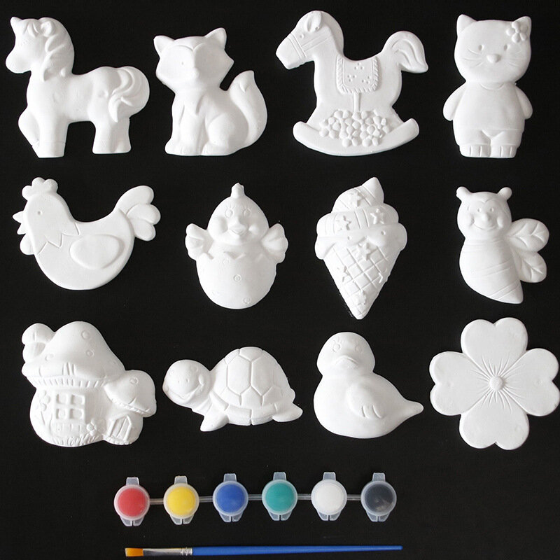 Гипсовая кукла для раскрашивания Санта-Клауса, детская живопись, DIY раскраска, новая граффити живопись, керамическая заготовка оптом