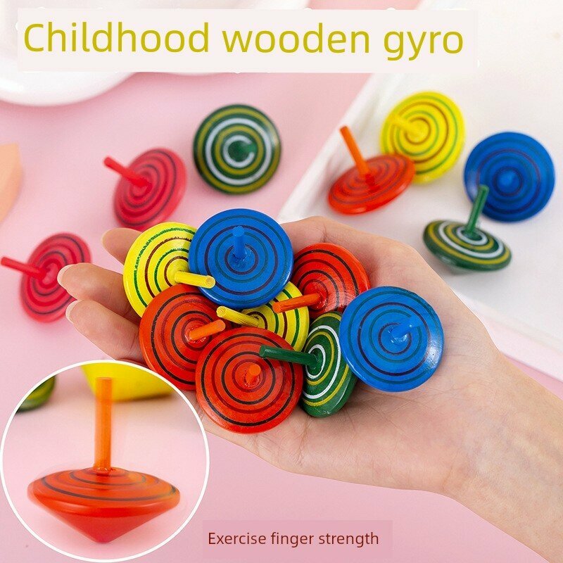 Деревянная вертушка, ручная, небольшая, для детей, игрушка для мальчиков, традиционная, ностальгическая, из дерева Одна