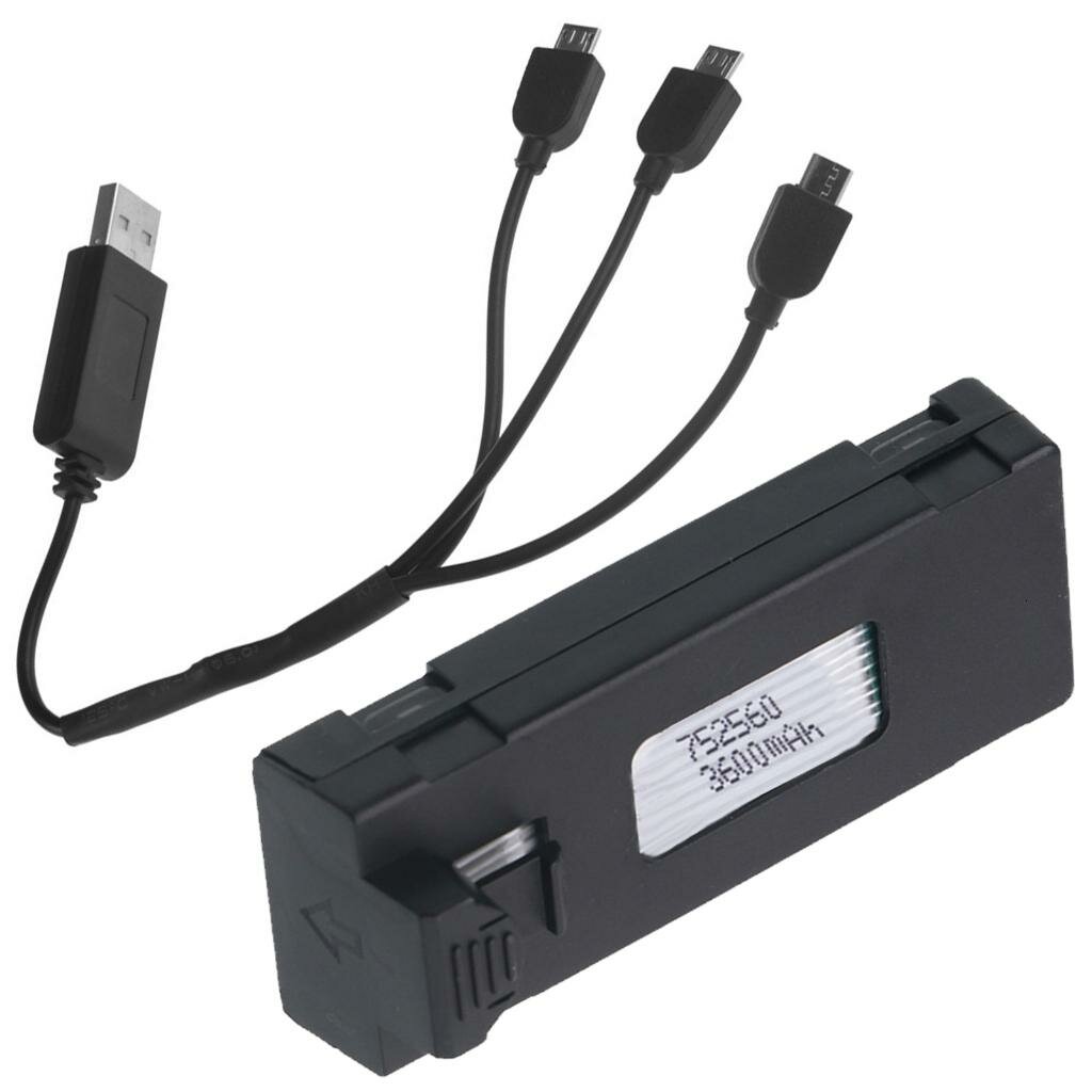 Батарея 3600 мА·ч для дронов E88/E99/E89/P1/K7, Черный